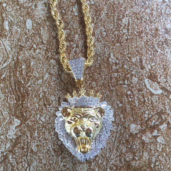 Accessories | 18k Gold Plated Lion Gold Diamond Chain | Poshmark